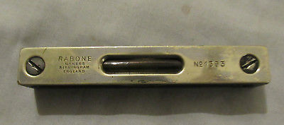 Small cast metal brass topped engineers level by Rabone No 1393 old ...
