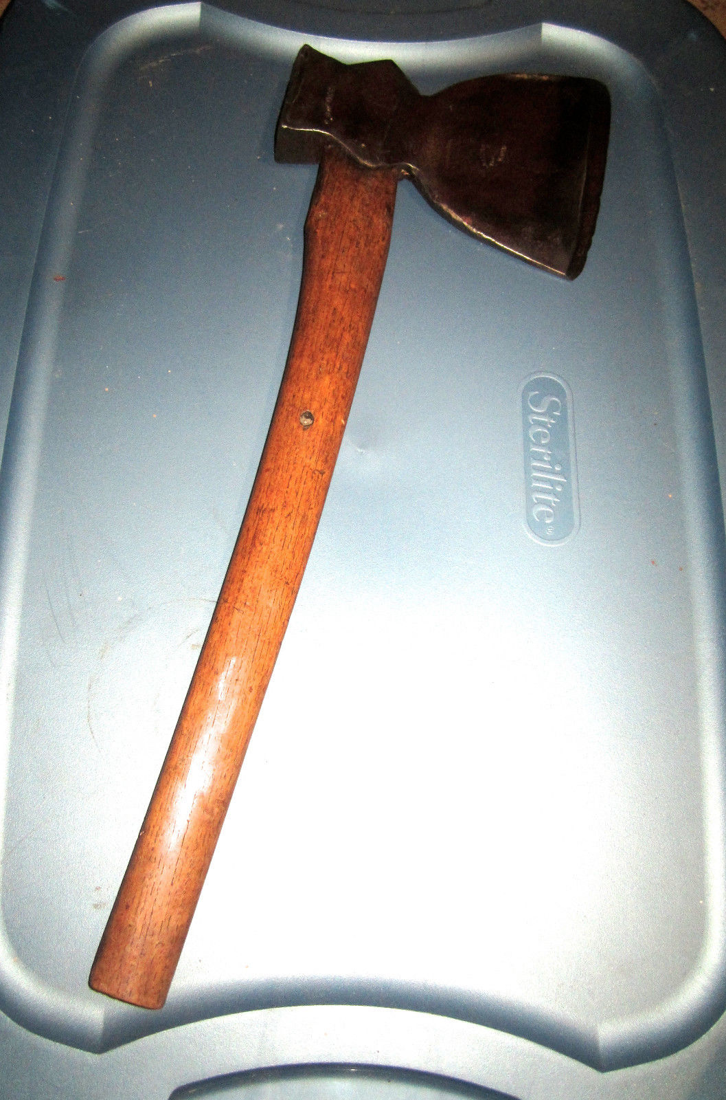 ANTIQUE CRUCIBLE CAST STEEL HEWING AXE W/ ANVIL MARK WARRANTED U.S.A ...
