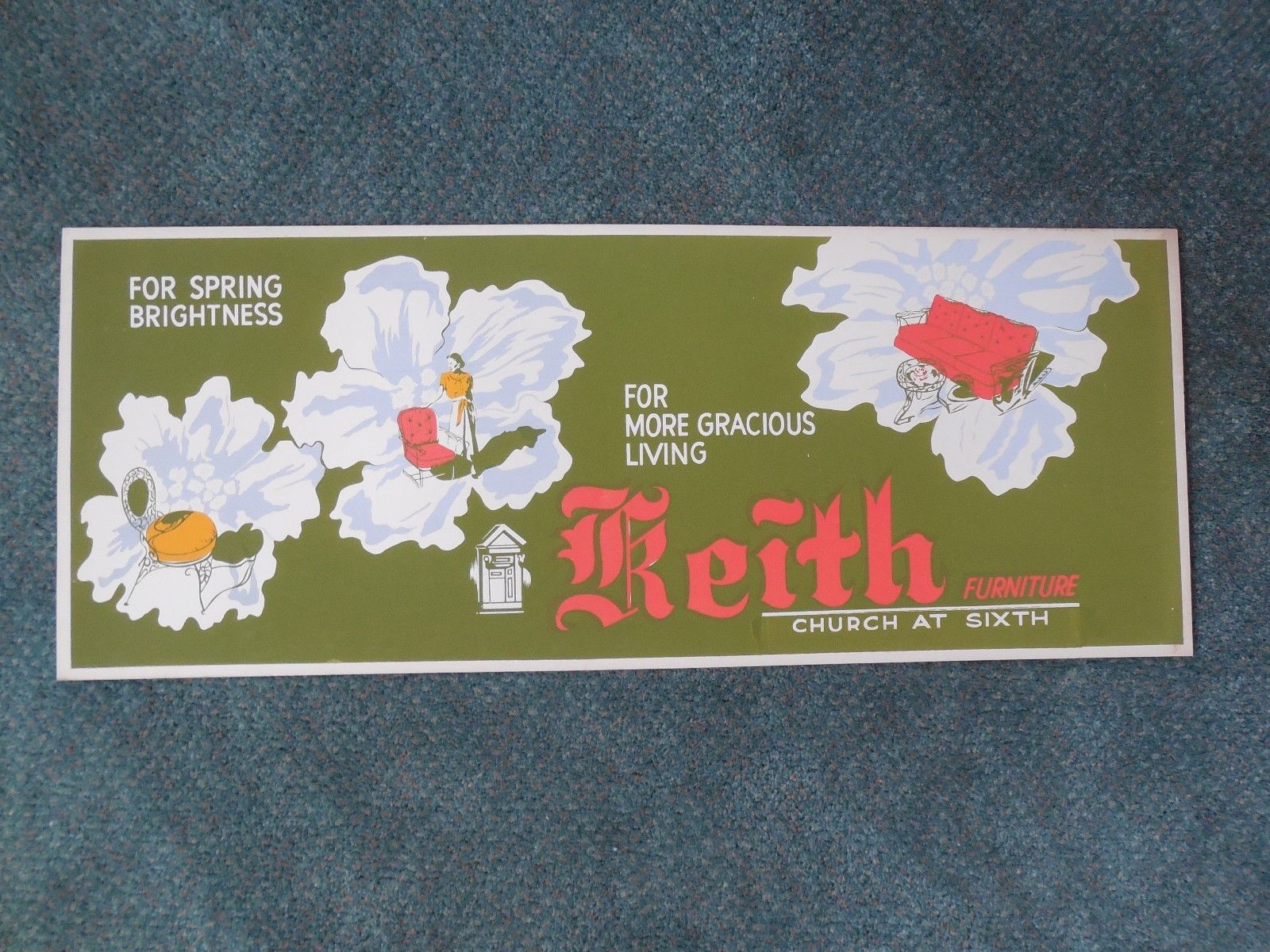 Keith Furniture at Church Street and Sixth - Vintage 1950''s Cardboard ...