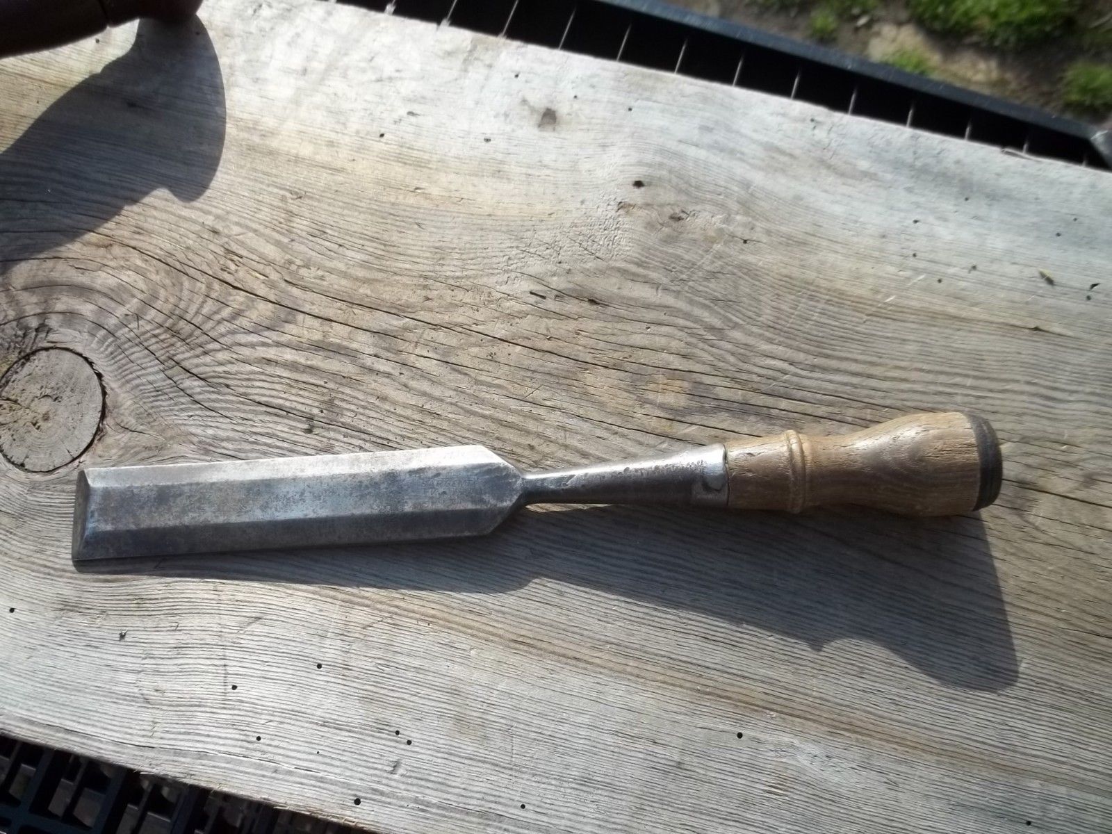Old Wood Working Tool Sargent 1.25"W Chisel With Leather Cap Handle ...