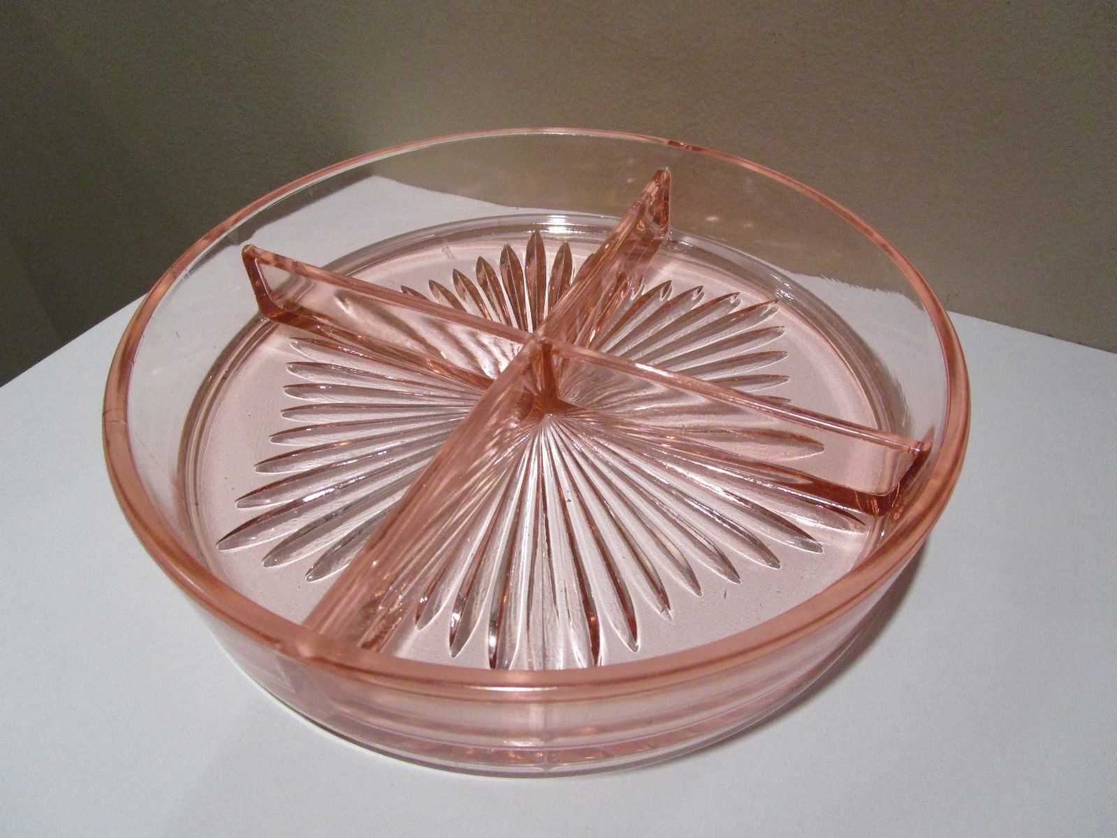 Vintage Depression Glass Divided Dish Pink 8 Divided Plate Antique Price Guide Details Page