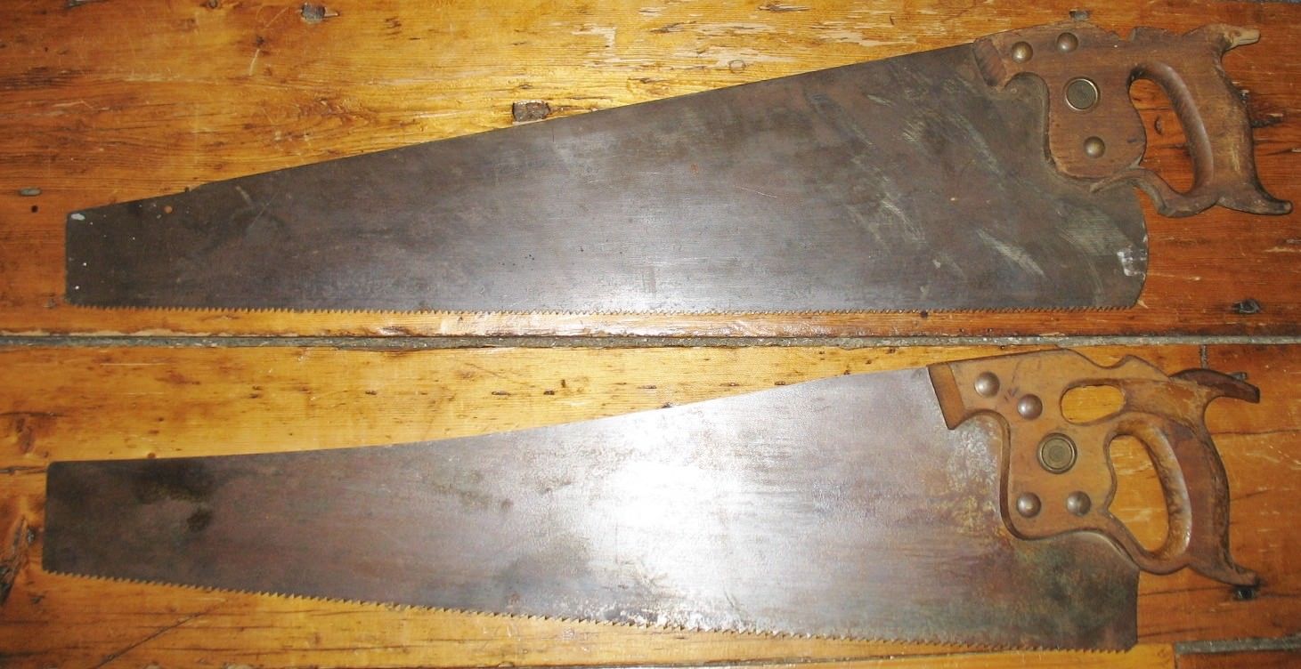lot of 2 Old Vintage Hand Saws H. Disston & Sons Woodworking Tools ...