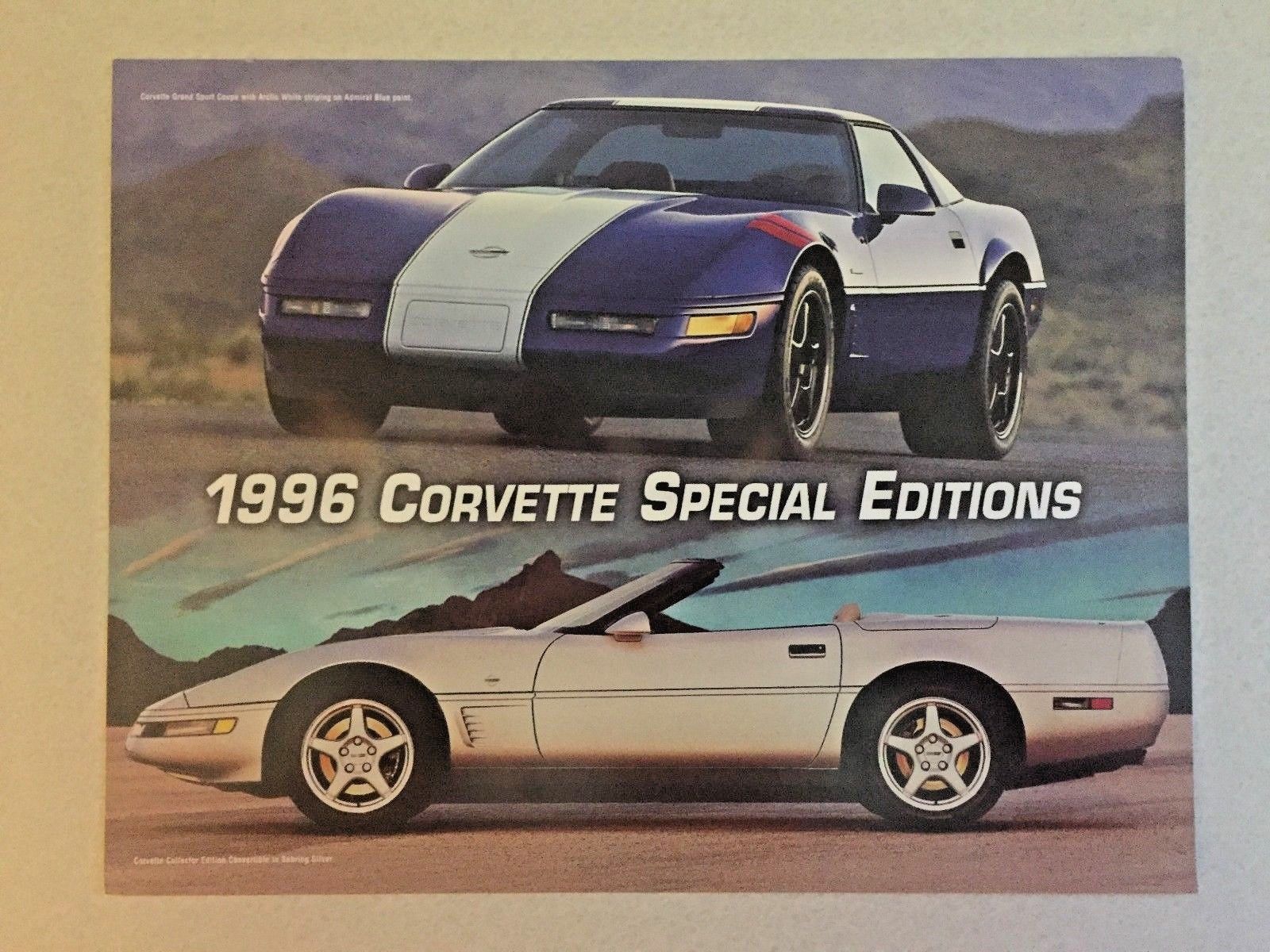 1996 Chevrolet Corvette Special Editions Poster/Flyer Grand Sport and ...
