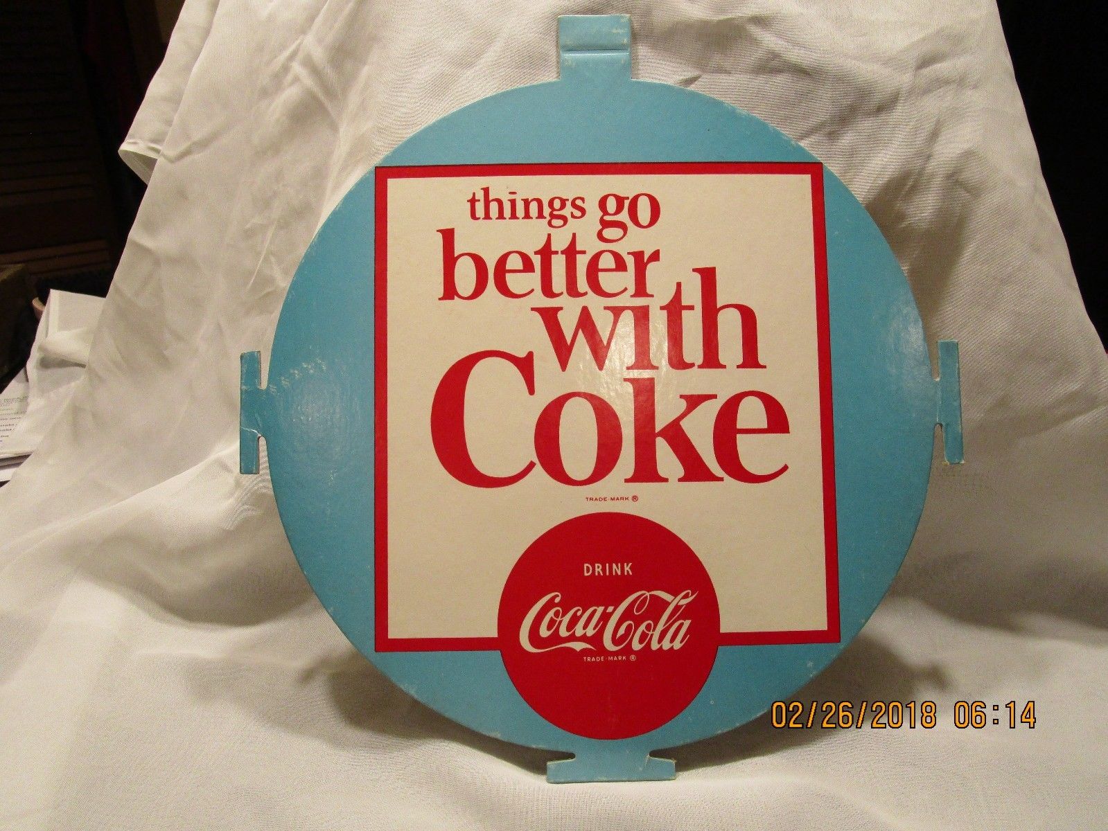 Vintage Round Coke Sign Things Go Better With Coke Nice Antique