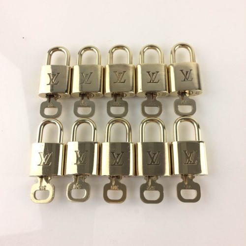 Authentic Vintage Louis Vuitton Gold Plate Pad Lock 10 pcs Set ...