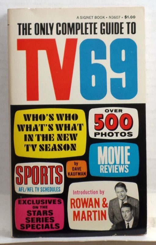 TV 69 Signet Book 1968 Dave KAUFMAN show SPORTS guide STARS movies ...