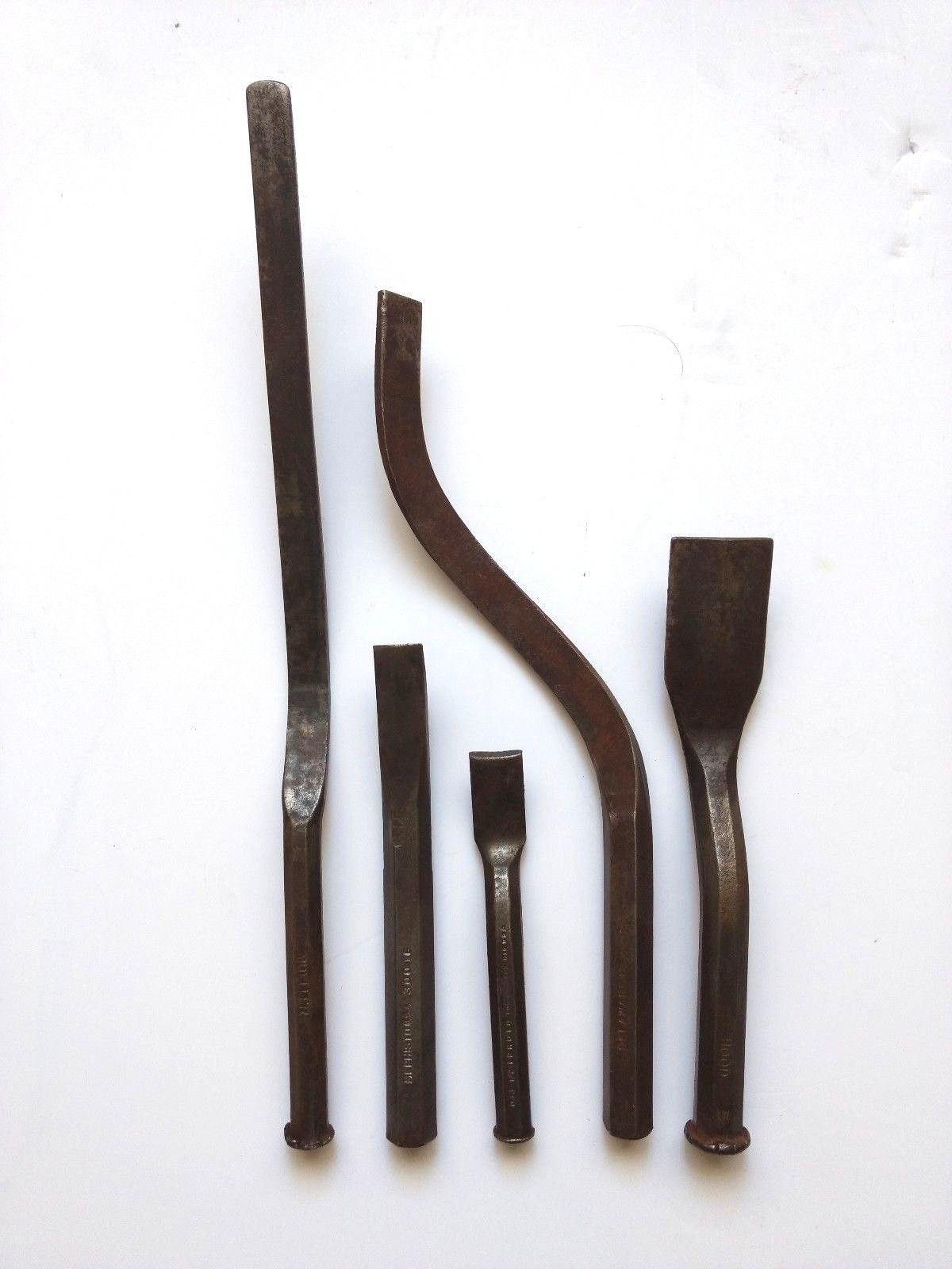 Vintage Set Of 5 Calking Irons Tools Chisel Ship Boat Blacksmith ...