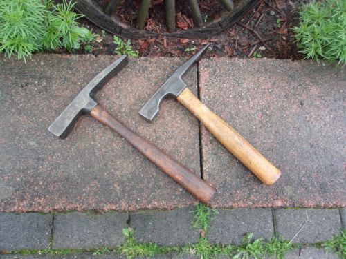 2 VINTAGE ROCK CHIPPING/ PROSPECTOR/ STONE MASON HAMMERS -- Antique ...