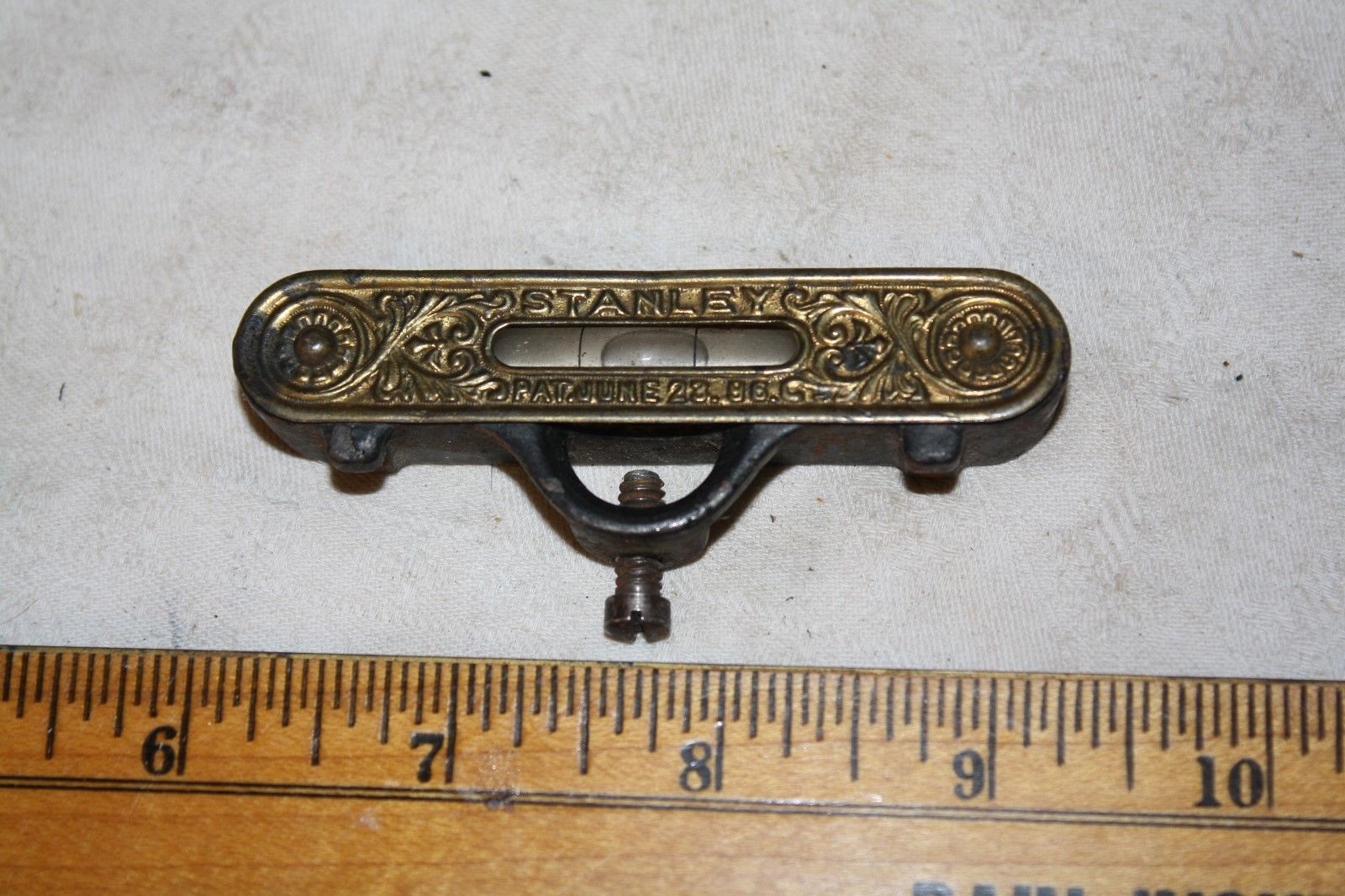 Antique Tool, Stanley Level, Steel, Pat. June 23, 1896, Small, Line ...