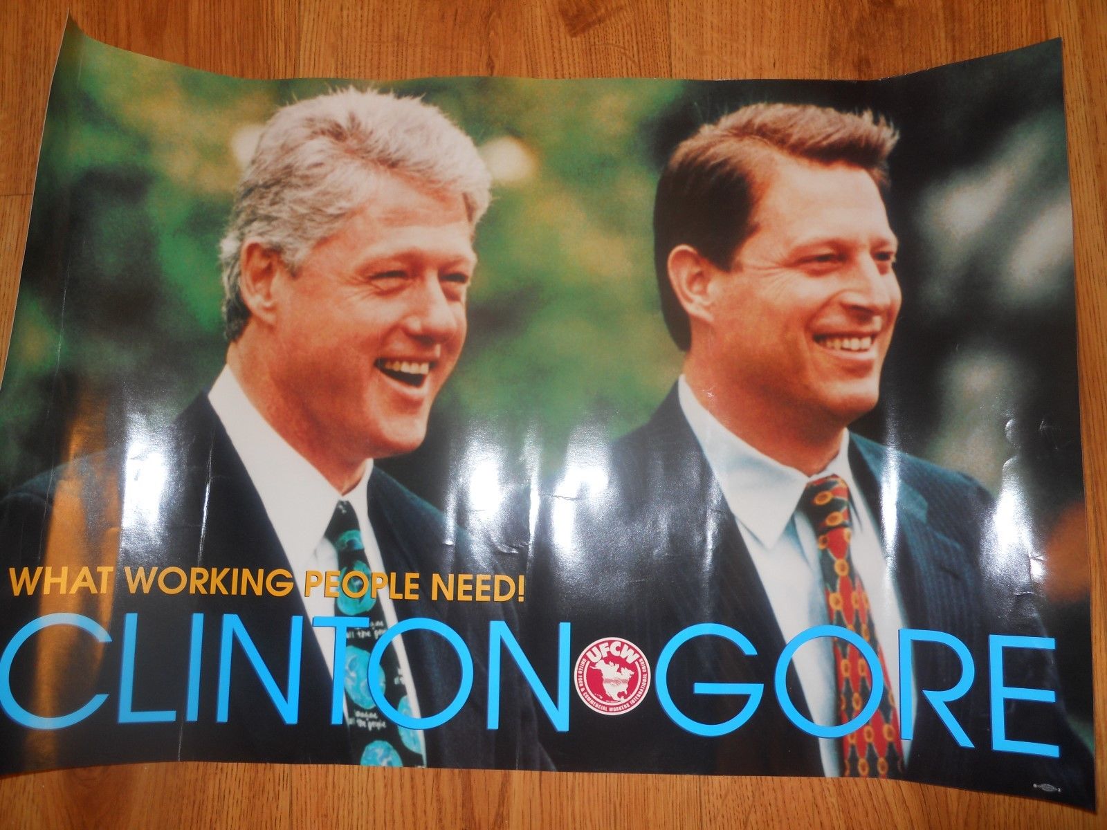 CLINTON GORE ELECTION POSTER large 20 x 30 -- Antique Price Guide ...