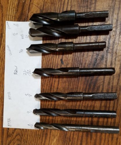 7 LARGE OLD ANTIQUE BLACKSMITH POST DRILL BIT VINTAGE TOOL STEEL ...