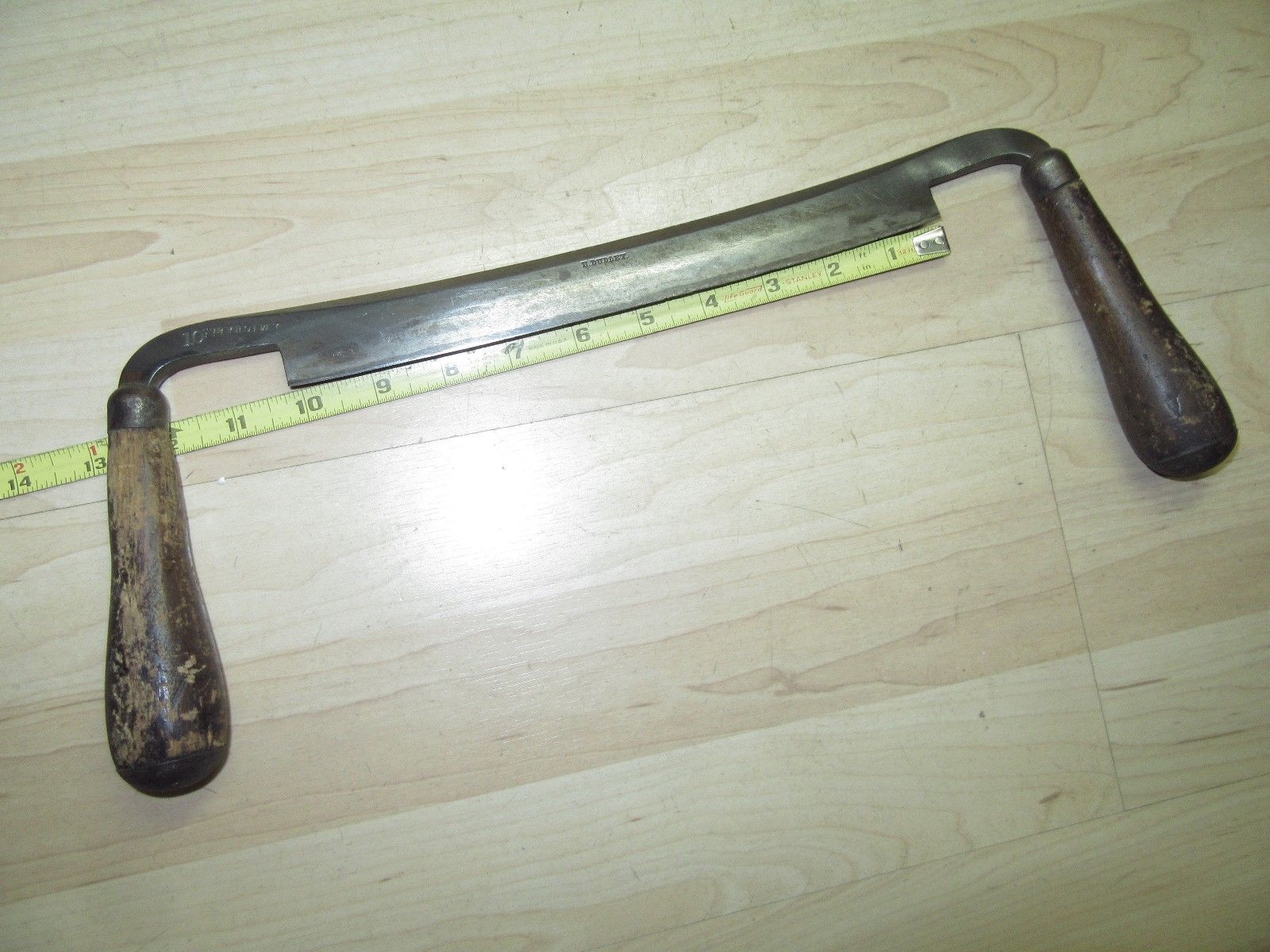 Vintage E Dudley 10'''' draw knife shave plane unusual maker early ...