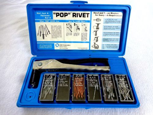 Vintage 1969 USM Pop Rivet Gun PRG402 with rivets in Case -- Antique ...