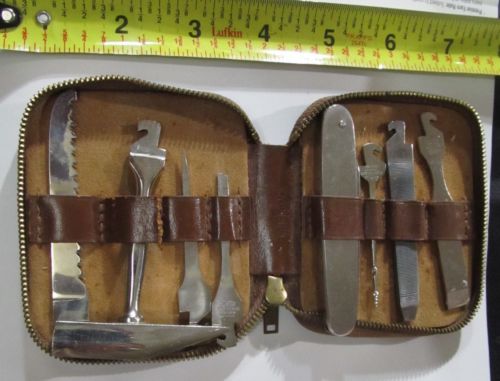 VINTAGE HUGO BERNS TOOL KIT TRAVEL KIT HUBEO GERMANY POCKET KNIFE SAW ...