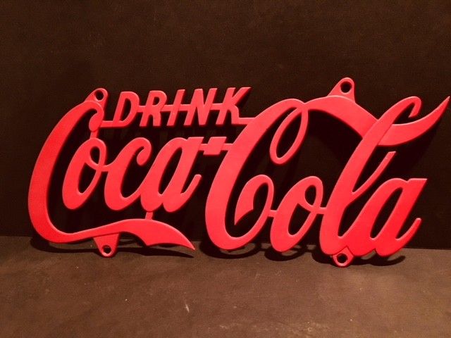 Coca Cola Script Lettering Metal Advertising Sign -- Antique Price ...