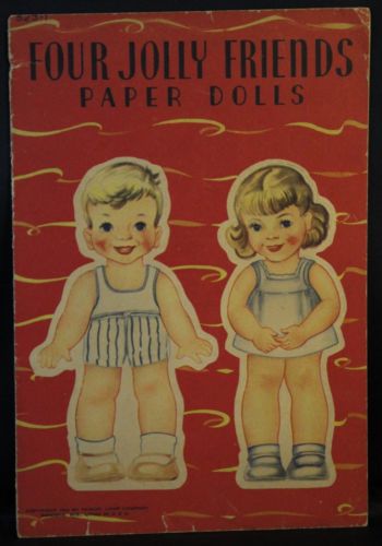 Vintage Paper Dolls M N M Reduced Four Jolly Friends 1944 Original