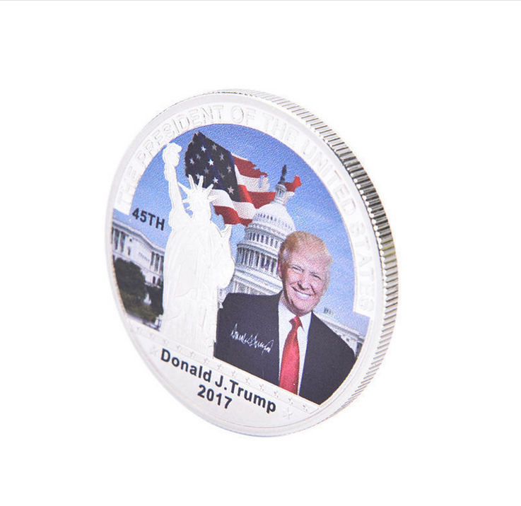 40*3mm President Donald Trump Inaugural USA Flag Commemorative Coin ...