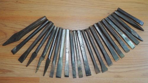 Vintage lot of 23 small Cold Chisels Machinist Mechanic Steel ...