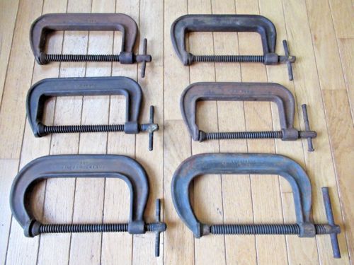 Vintage Lot of (6) Armstrong Chicago 6" C-Clamps - (4) No. 506 & (2) No ...