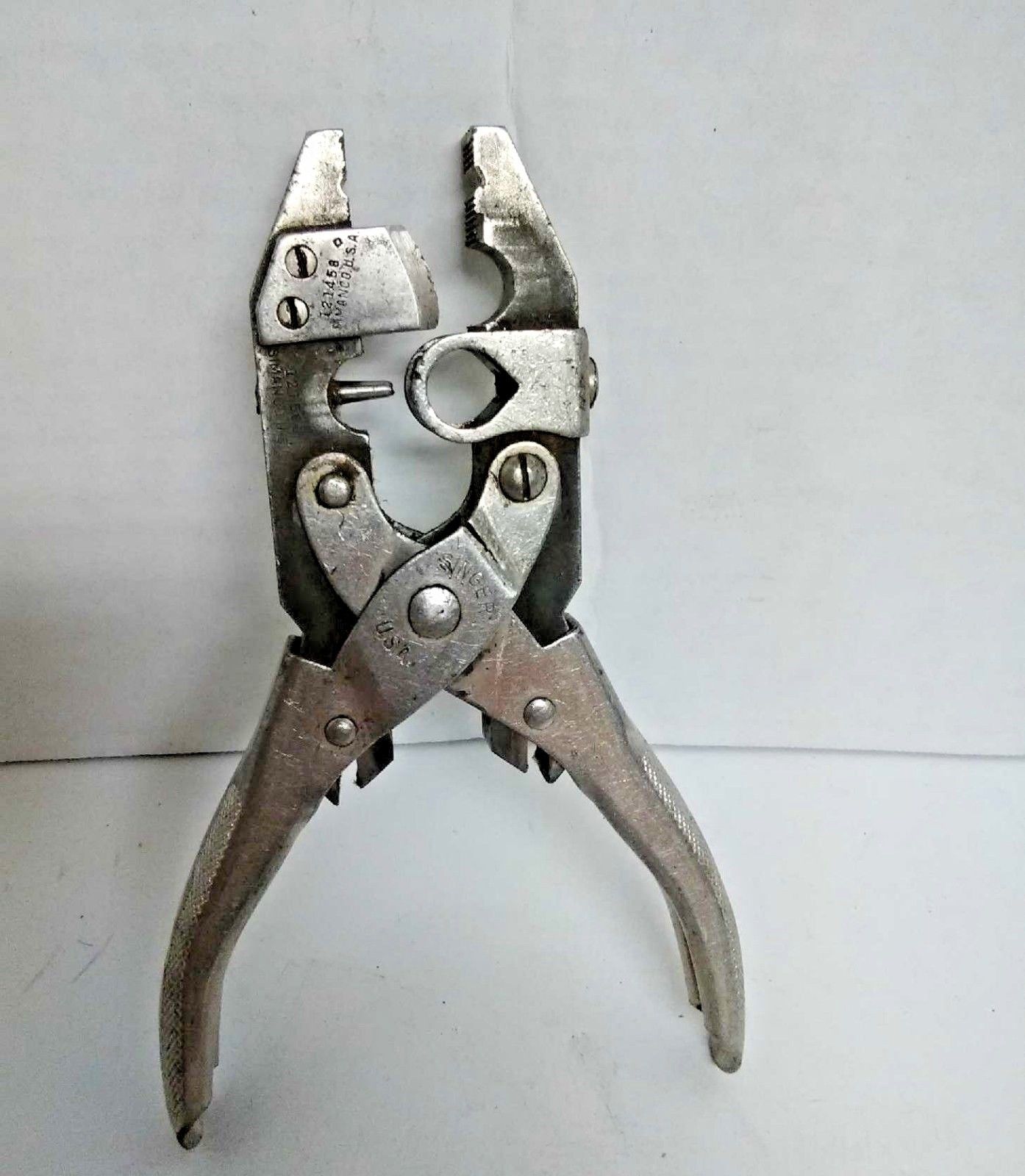 Vintage Singer Sewing Industrial multi-use stitching pliers punch ...