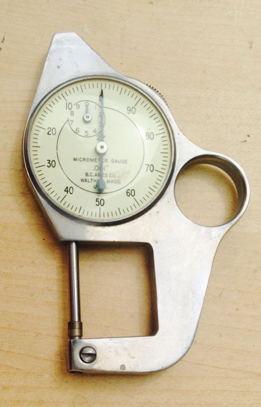 B.C. AMES Co. Waltham, Mass. .001" Micrometer Gauge -- Antique Price ...