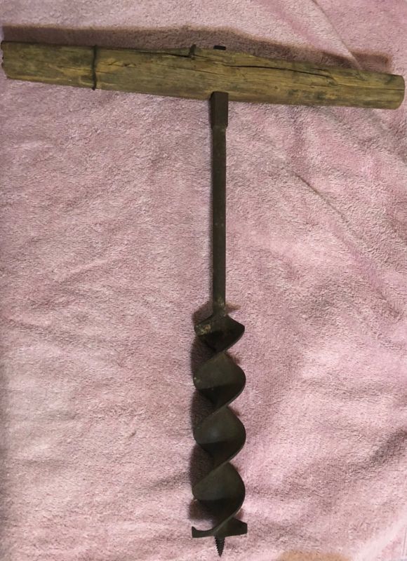 ANTIQUE VINTAGE BARN BEAM 2" BORING DRILL T-HANDLE AUGER BIT WOOD ...