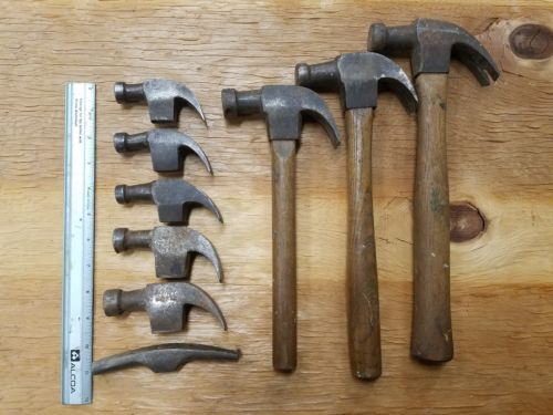 VTG CLAW HAMMER LOT 9 Hammers Carpenter Woodworking Framing Tools ...