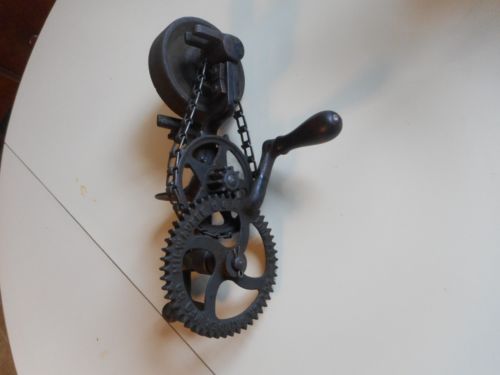 Antique "Fire Fly" Cast Iron Chain driven Grinding Wheel. Antique Chain ...