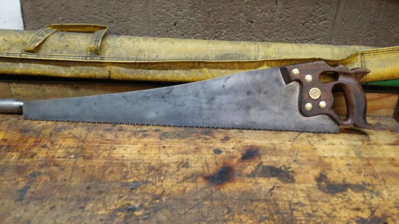 Vintage Disston D8 Thumbhole Rip Saw -- Antique Price Guide Details Page