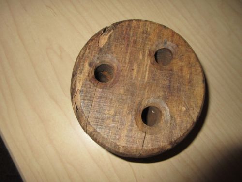 Antique Nautical Schooner Rigging Wooden "Deadeye Block" ...Salvage ...