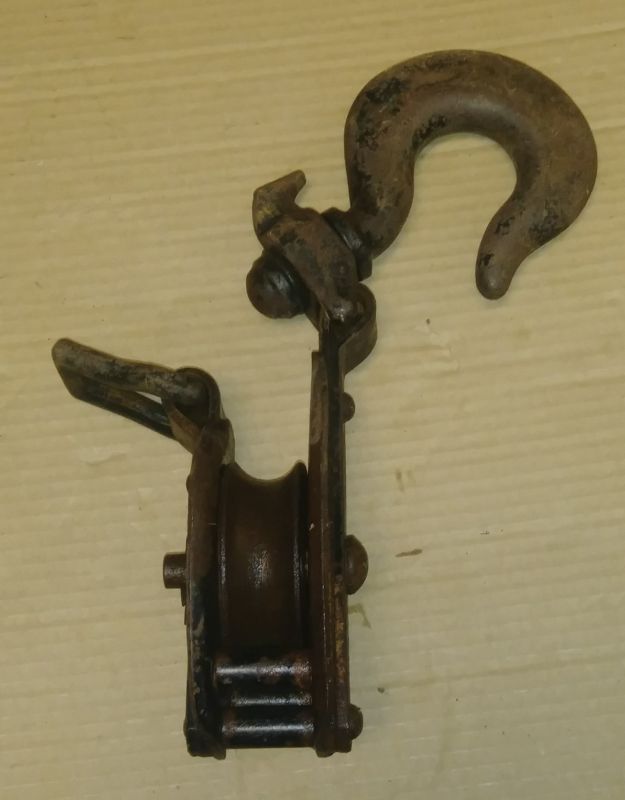 Vintage STAR # 6 Snatch Block Pulley W/ Hook military truck block and ...