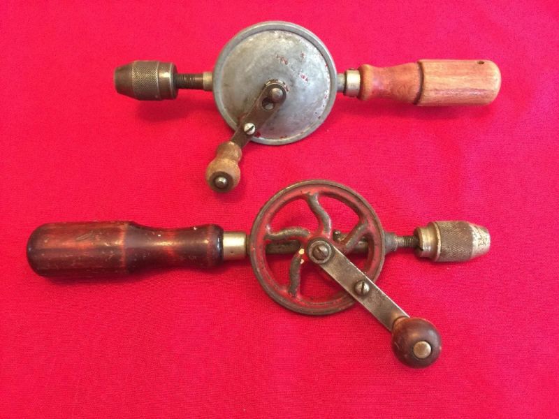 2 Vintage Hand Crank Hand Drills 1 MOHAWK Shelborne 1 Made In USA ...