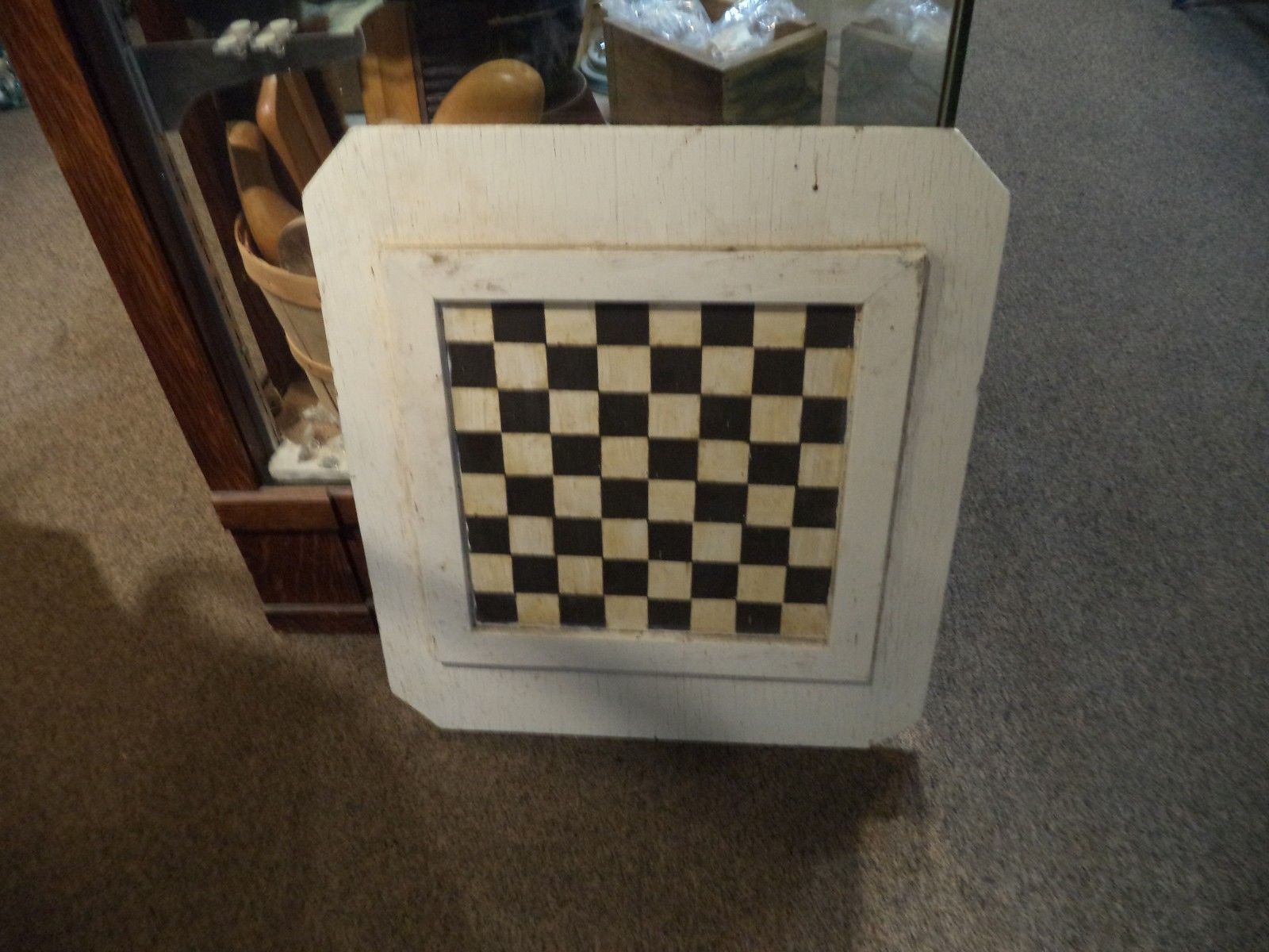 VINTAGE HAND PAINTED PRIMITIVE GAME BOARD COUNTRY FARM HOUSE CHECKERS ...