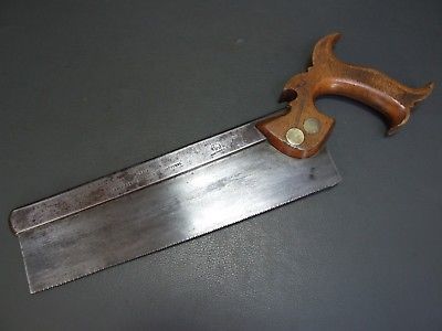 Vintage 10" steel backed dovetail tenon saw old tool by W Tyzack Sons ...