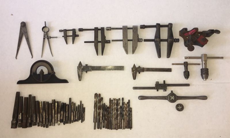 OLD USED VINTAGE TOOLS MACHINIST TAPS REAMERS DRILL BITS LATHE CUTTING ...
