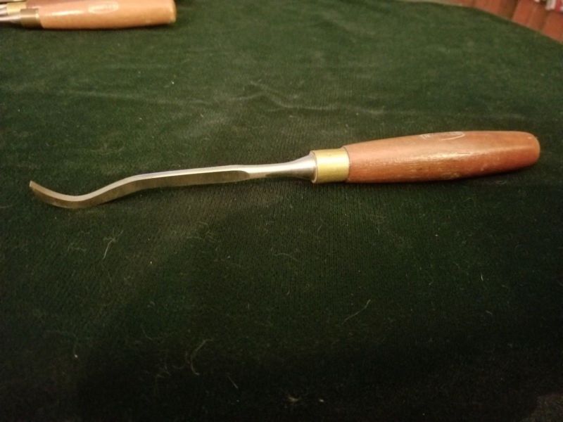 Never used 1/8" Marples short radius hooked carving chisel -- Antique ...