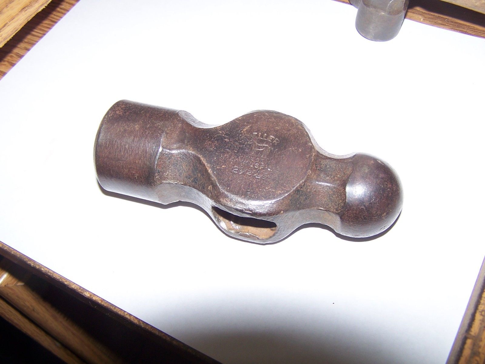 VINTAGE BLACKSMITH HAMMER HELLER 2 1/2 BALL PEEN HAMMER GOOD FACE GOOD ...