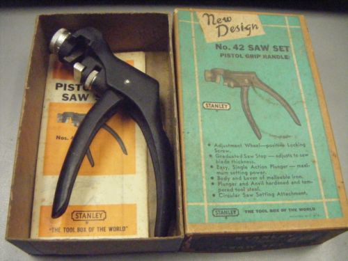 Vintage Stanley No. 42W Pistol Grip Saw Set W/box & manual -- Antique ...