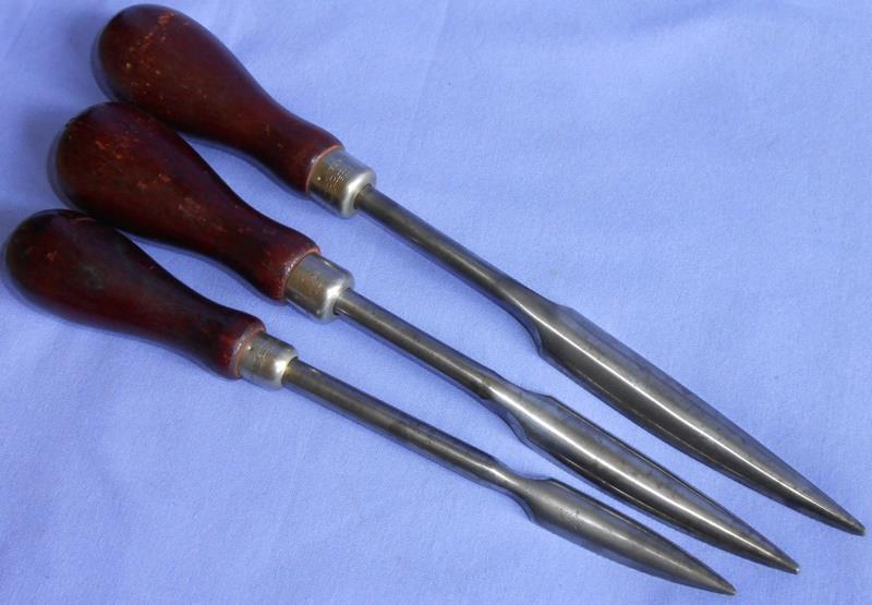 Set of 3 Goodell Pratt Toolsmiths Babbet Bearing Scrapers Vtg Machinist ...