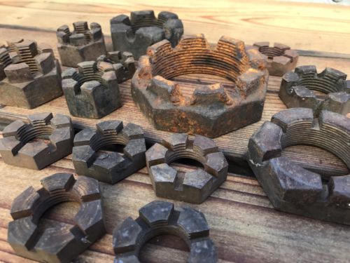 15 Vintage Large Threaded / Slotted Industrial Gear Machine Nuts for ...