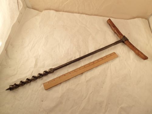 1800''s No. 25 Antique Barn Beam T- Handle Hand Auger with LONG Shaft ...