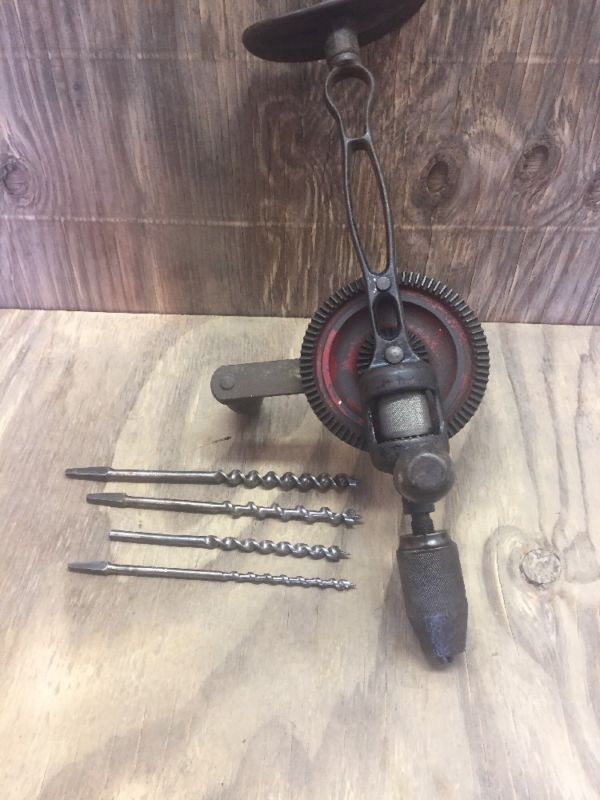 Antique Millers Falls No 100 Breast Drill - (4) Auger Bits -- Antique ...