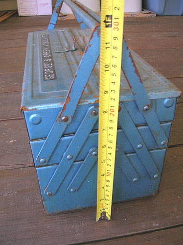 Vintage Metal Toolbox With 4 Folding Fold Out Trays Quality Made ...