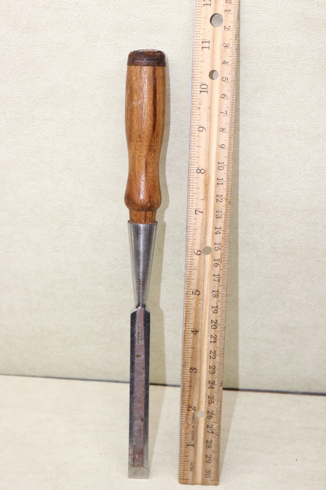 OLD WOODWORKING TOOLS VINTAGE CRAFTSMAN 1/2" BEVEL EDGE SOCKET CHISEL ...