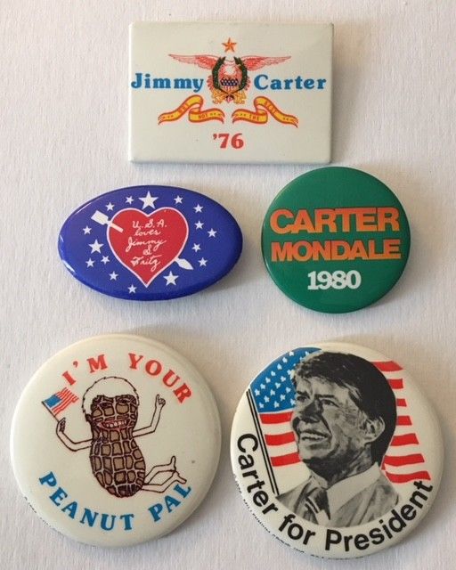 Lot of Five Jimmy Carter Campaign Pin Buttons -- Antique Price Guide ...