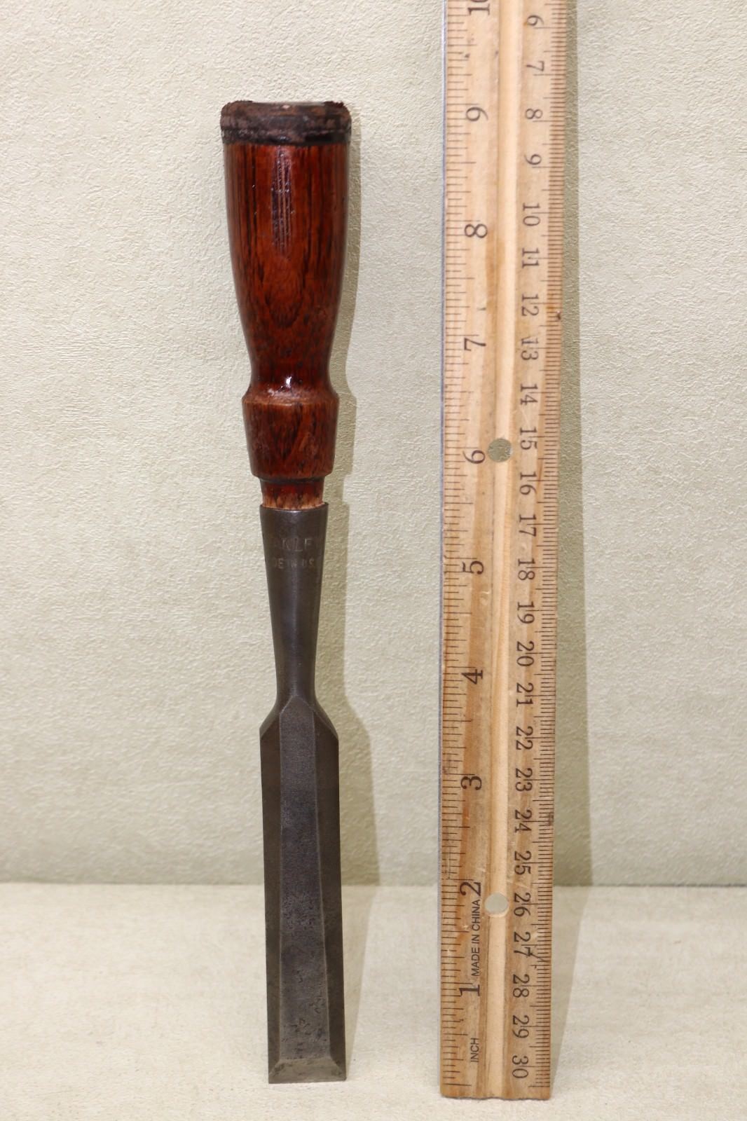 OLD WOODWORKING TOOLS VINTAGE STANLEY 3/4" BEVEL EDGE SOCKET CHISEL ...