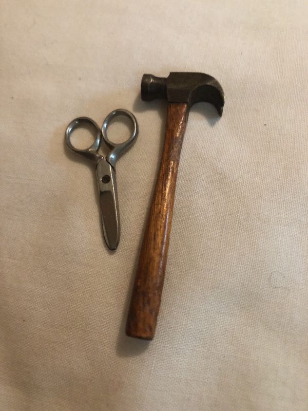 Collectible Antique Miniature Wood Hammer Scissors -- Antique Price ...