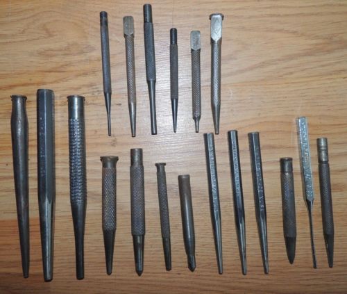Vintage lot of 19 center punches, Steel Blacksmith, machinist tools ...