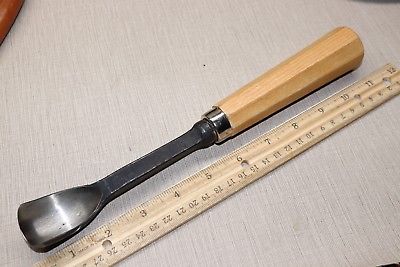 OLD TOOLS 1-1/8" No. 10 SWEEP SPOON BIT WOOD CARVING SHORT BENT GOUGE ...