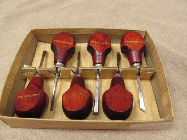 VINTAGE CRAFTMASTER WOOD CARVING CHISELS GOUGES SET 117 R -- Antique Price Guide Details Page